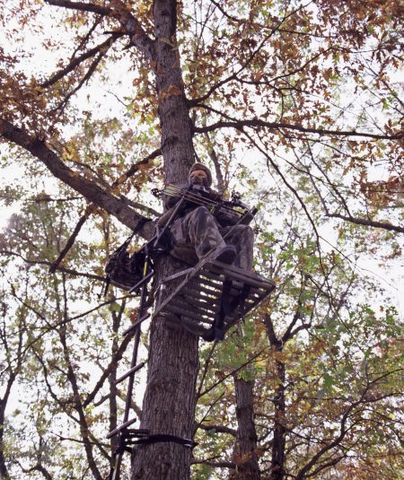 Bow hunter in tree stand - NAISMA